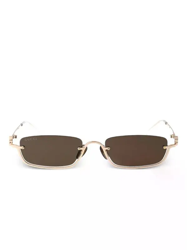 Gucci Rectangular-frame Sunglasses - Gold