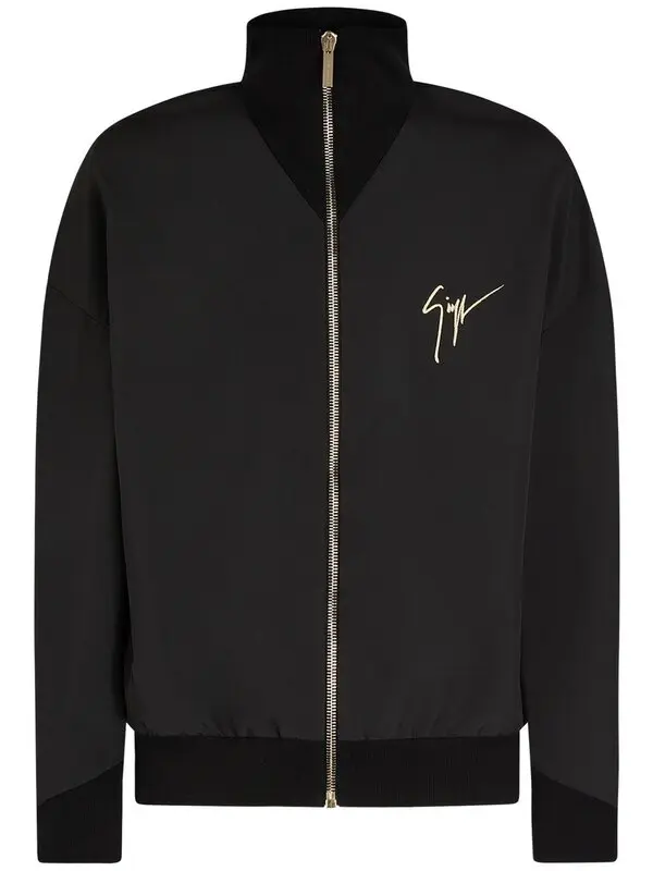 GIUSEPPE ZANOTTI Embroidered-logo Zip-up Bomber Jacket