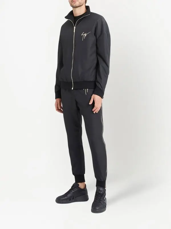 GIUSEPPE ZANOTTI Embroidered-logo Zip-up Bomber Jacket