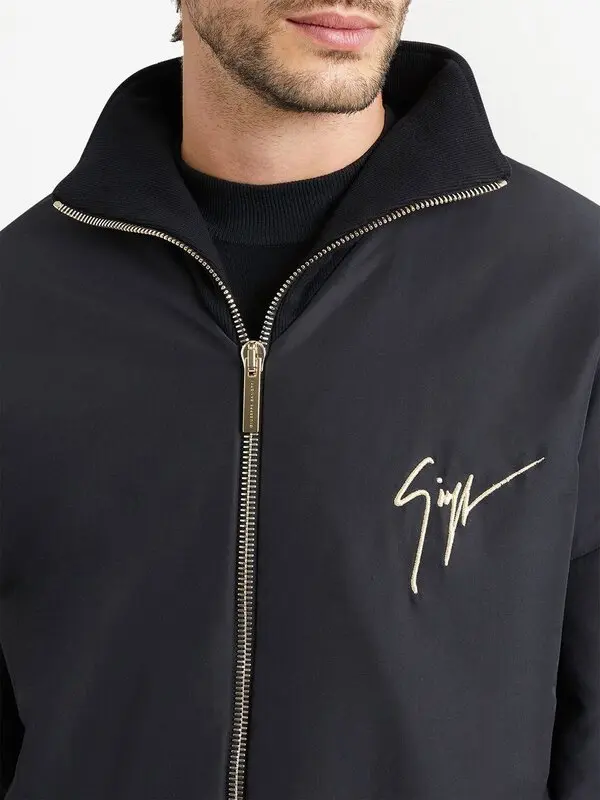 GIUSEPPE ZANOTTI Embroidered-logo Zip-up Bomber Jacket