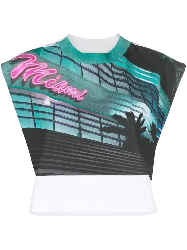 Palm Angels Graphic-print Sleeveless Top
