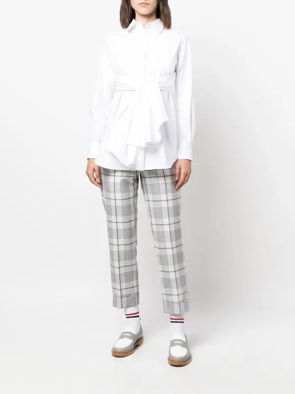 Thom Browne Cross-strap Belted Waist Shirt