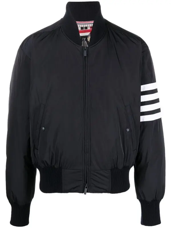 Thom Browne 4-bar Stripe Bomber Jacket - Blue