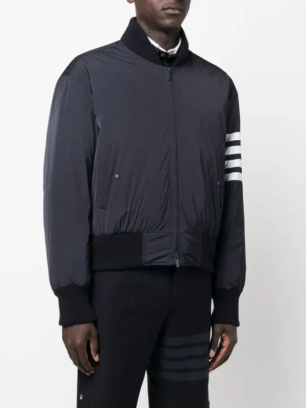 Thom Browne 4-bar Stripe Bomber Jacket - Blue
