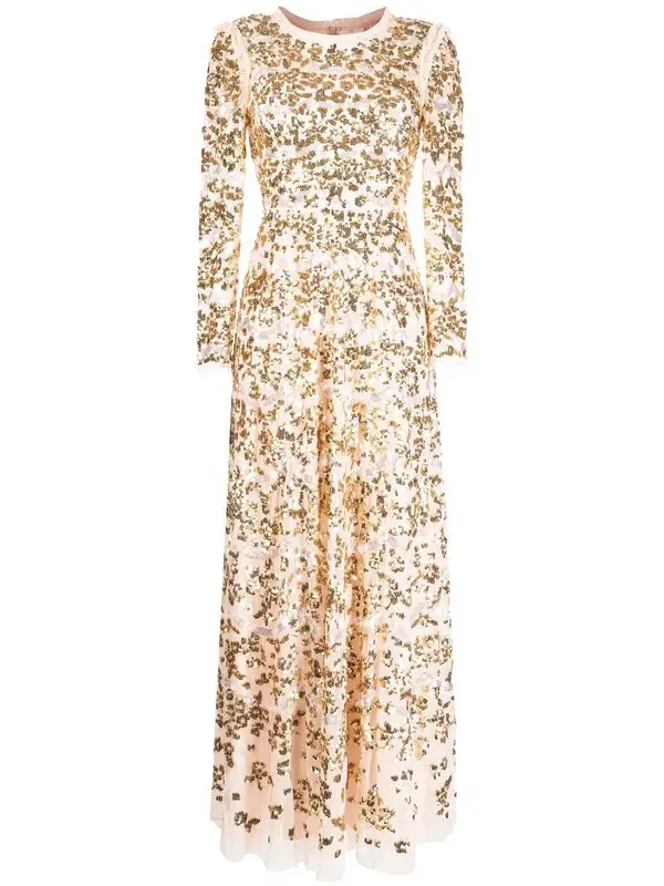 slim fit dress slacks SAME Long Sleeve Twist Dress | Gold Sequin main image 0