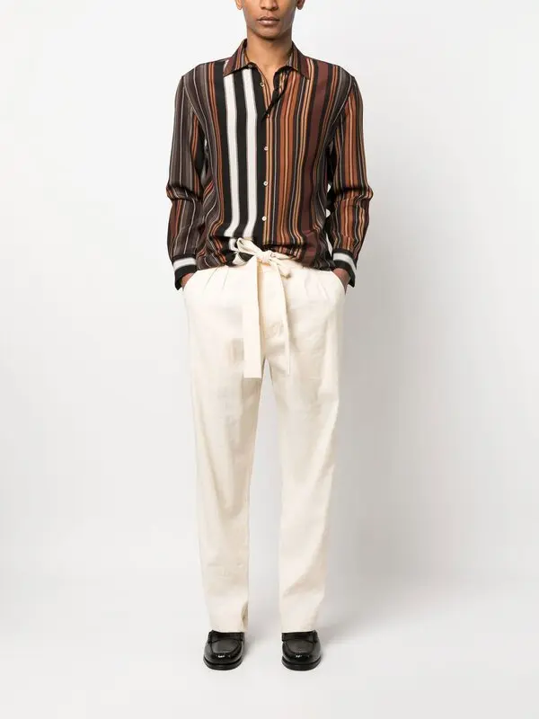 Etro Striped Long-sleeve Silk Shirt