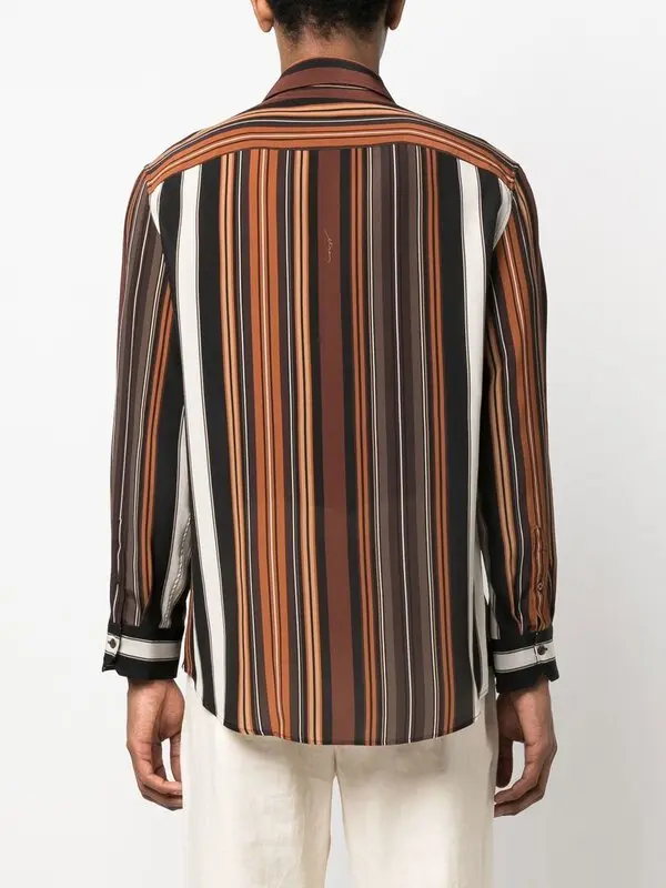Etro Striped Long-sleeve Silk Shirt
