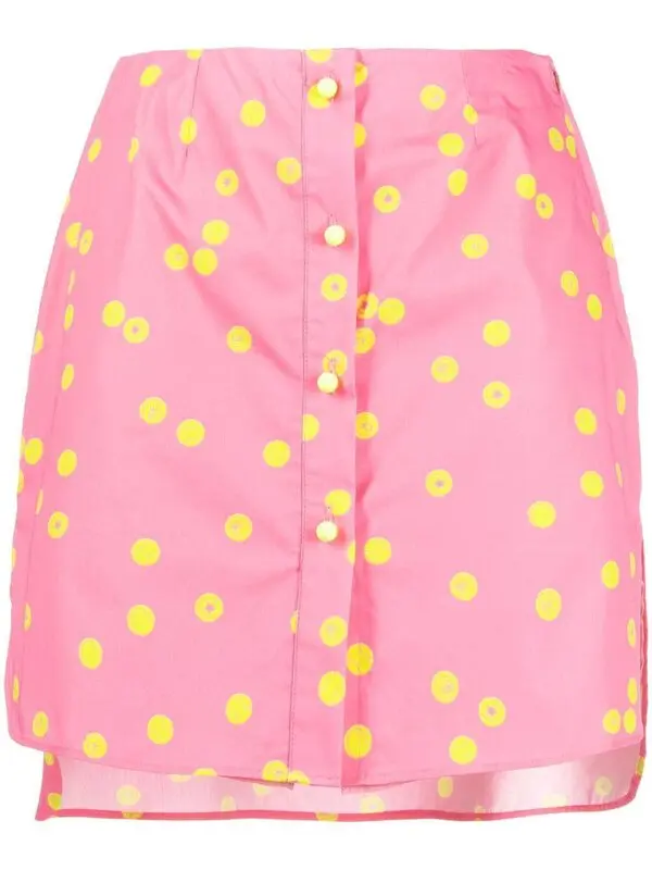 CHIARA FERRAGNI Tennis-ball Print Mini Skirt - Pink
