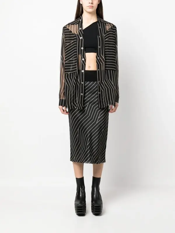 Rick Owens Multi-way Stripe Midi Skirt