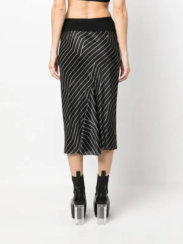 Rick Owens Multi-way Stripe Midi Skirt