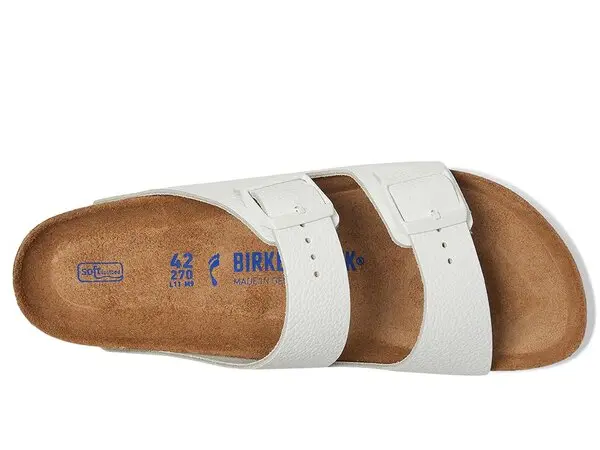 BIRKENSTOCK Arizona Soft Footbed Leather Sandals - Bone