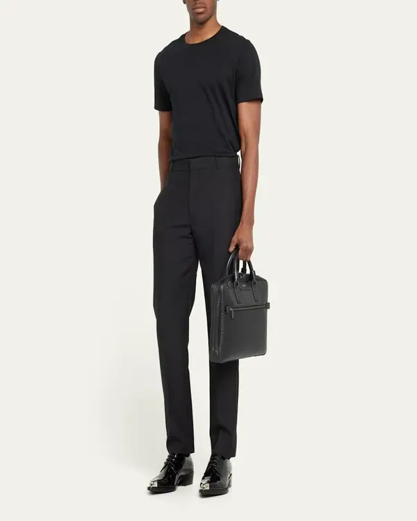 SERAPIAN Stepan Extra Slim Briefcase - Black Eclipse