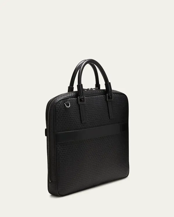 SERAPIAN Stepan Extra Slim Briefcase - Black Eclipse