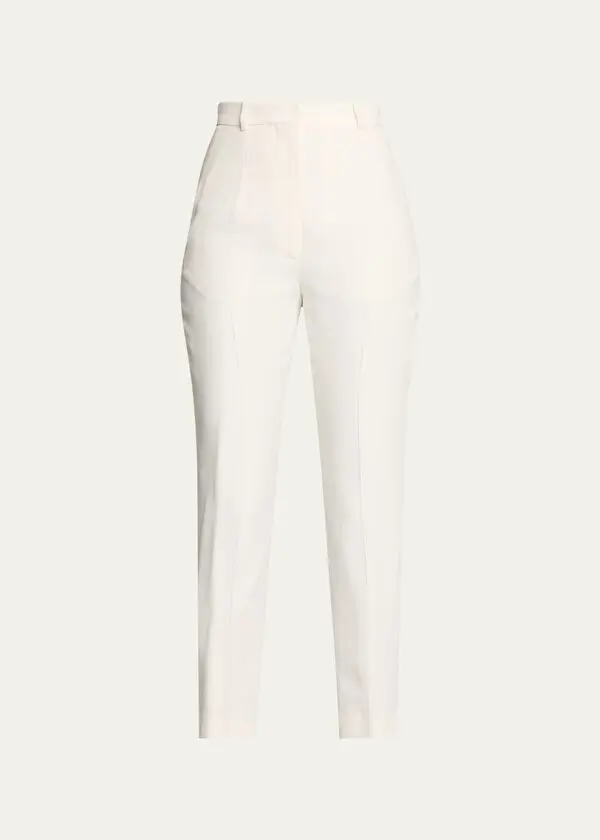 Alexander McQueen High-waisted Cropped Trousers - Ivory