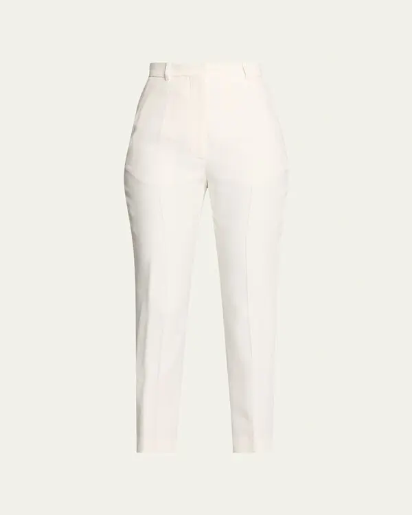 Alexander McQueen High-waisted Cropped Trousers - Ivory