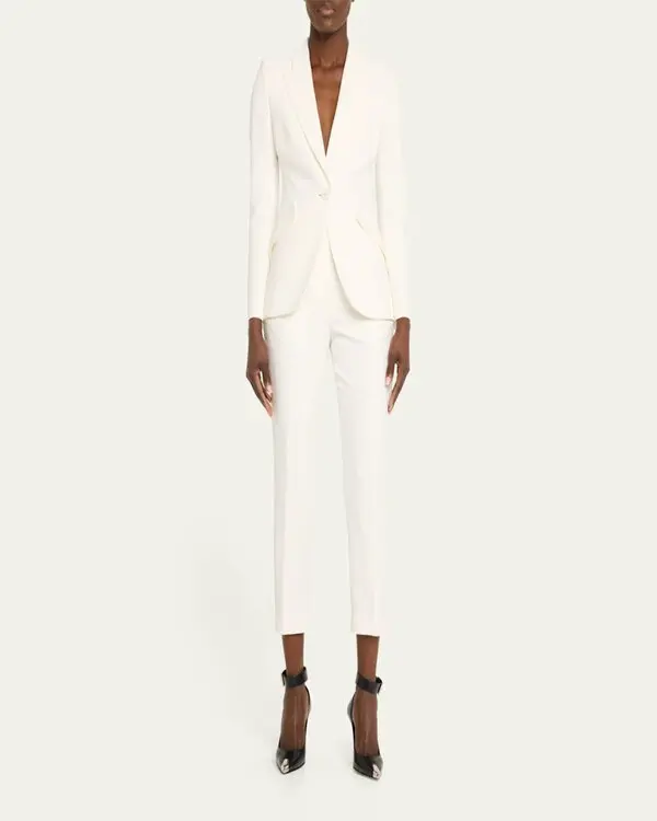 Alexander McQueen High-waisted Cropped Trousers - Ivory