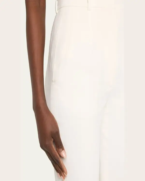 Alexander McQueen High-waisted Cropped Trousers - Ivory
