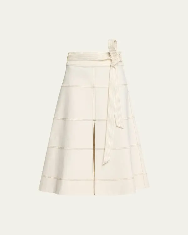 Tanya Taylor Hudson Denim Midi Skirt