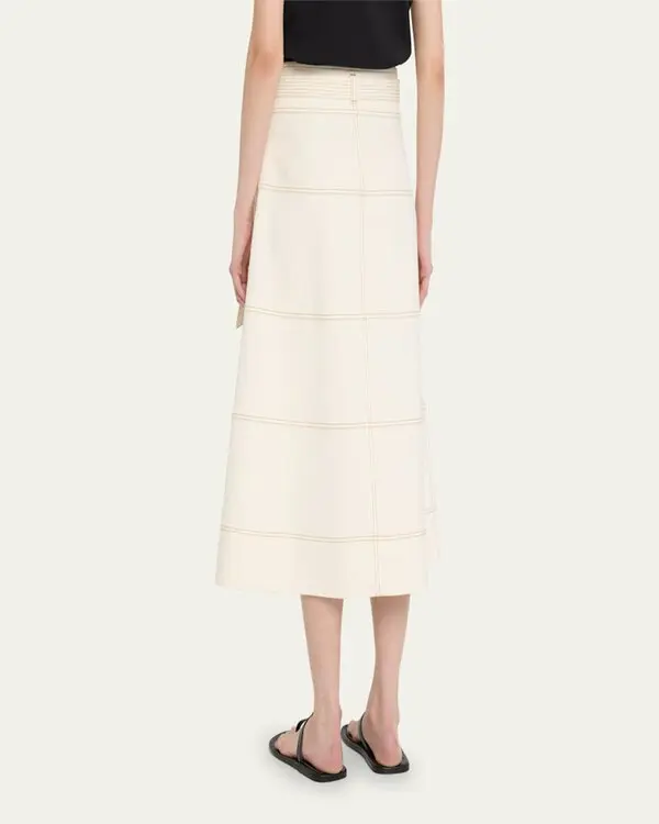 Tanya Taylor Hudson Denim Midi Skirt