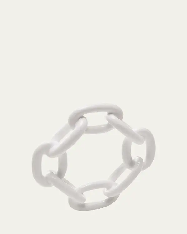 KIM SEYBERT Enamel Chain Link Napkin Ring - White