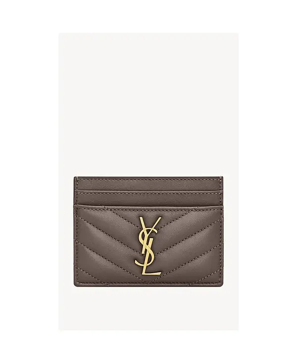 Saint Laurent Cassandre Matelasse Card Case - Urban Grey