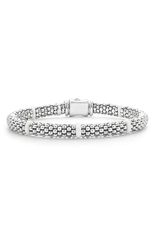 Lagos Caviar Ceramic Station Bracelet - White