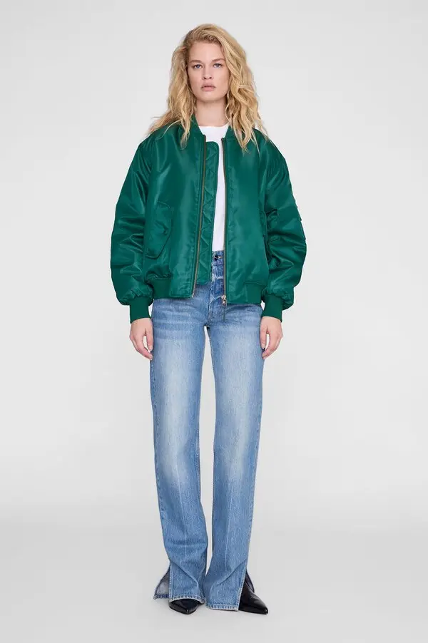 ANINE BING Leon Bomber Jacket - Deep Emerald