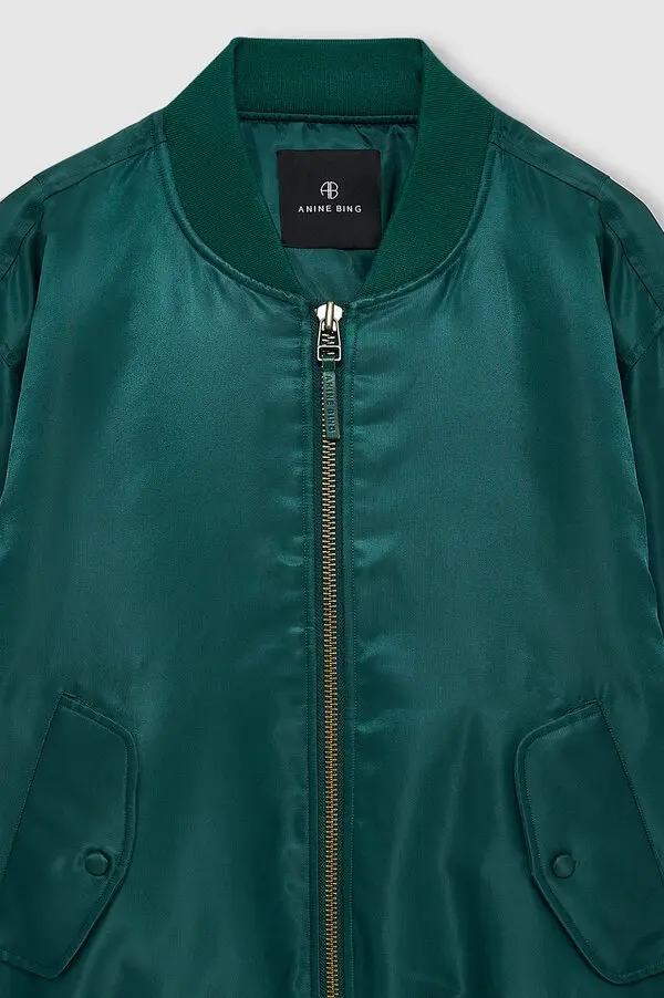 ANINE BING Leon Bomber Jacket - Deep Emerald