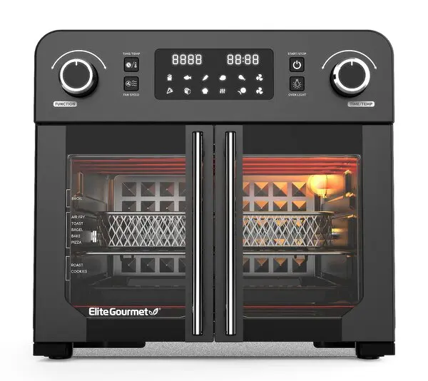 ELITE Gourmet Programmable 23-liter French Door Air Fryer Oven - One-color