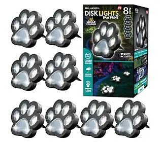 BELL & HOWELL Bell + Howell 6 Led Outdoor Solar Powered Paw D Sk Lights 8pk - One-color