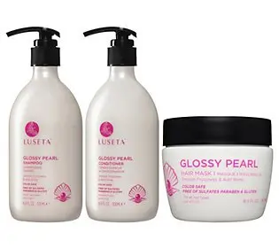 LUSETA BEAUTY Glossy Pearl Shampoo, Conditioner & Mask Set - One-color