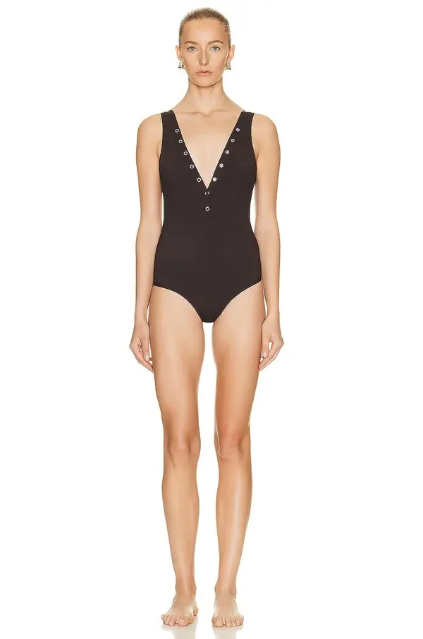 Bottega Veneta Low Back One Piece Swimsuit - Milk Chocolate