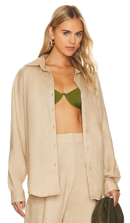 AEXAE Linen Woven Shirt - Beige