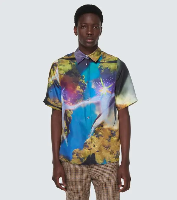 Loewe X Howl's Moving Castle Printed Silk-blend Shirt - Multicoloured