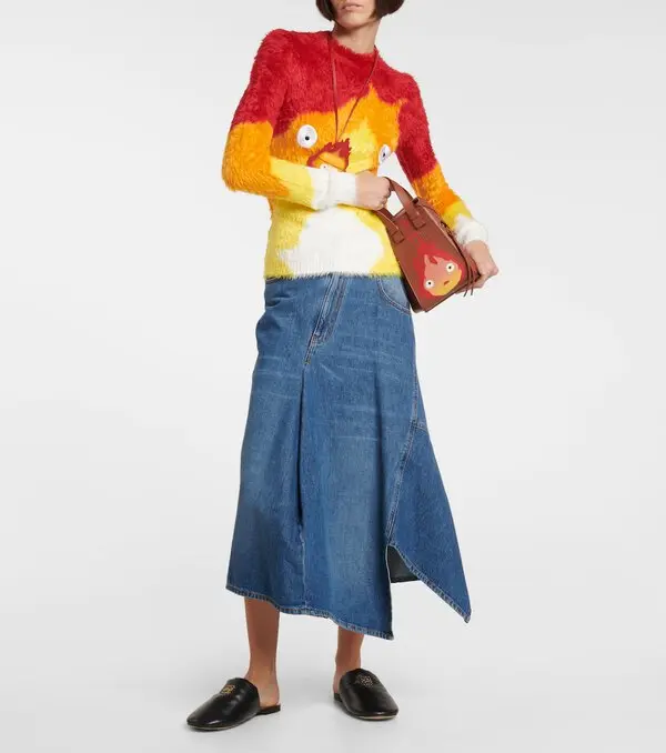 Loewe X Howl's Moving Castle Calcifer Hammock Small Leather Shoulder Bag