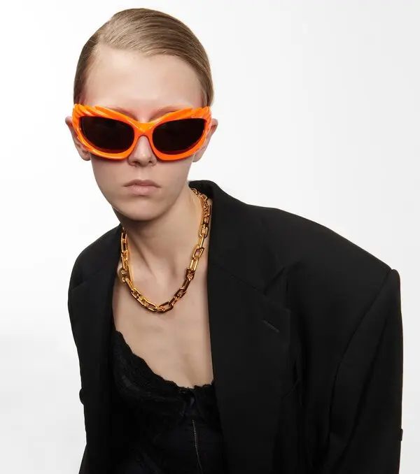 Balenciaga Spike Rectangular Sunglasses In Orange - 40% Off  display picture 2