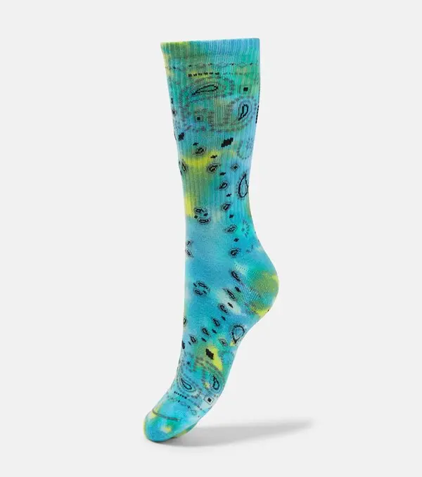 Alanui Bandana Cotton-blend Socks - Blue