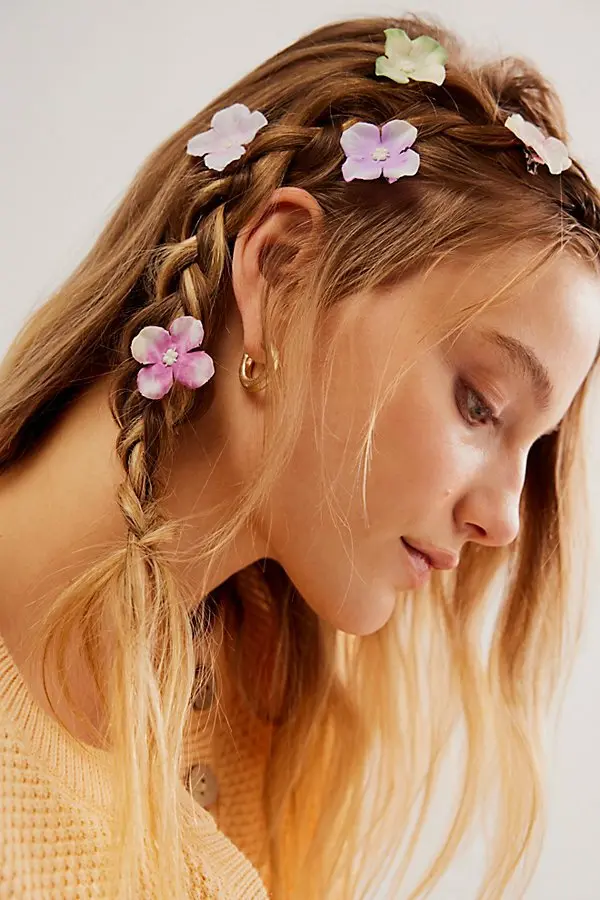 Free People Floral Hair Clip Pack - Pansy