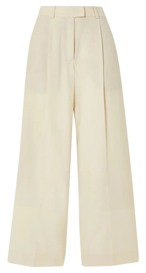 Another Tomorrow Net Sustain Pleated Merino Wool-twill Wide-leg Trousers