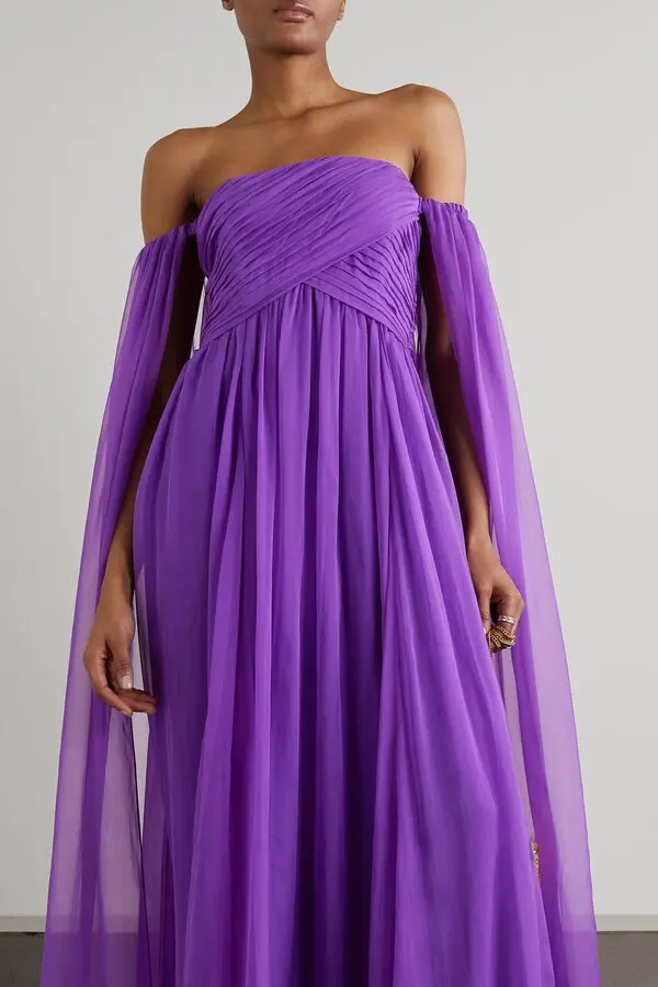 cape effect silk jersey maxi dress by valentino Valentino Double Georgette Midi Dress Woman Dark Blue 40