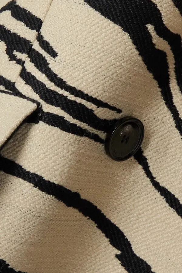Stella McCartney Double-breasted Zebra-print Woven Coat