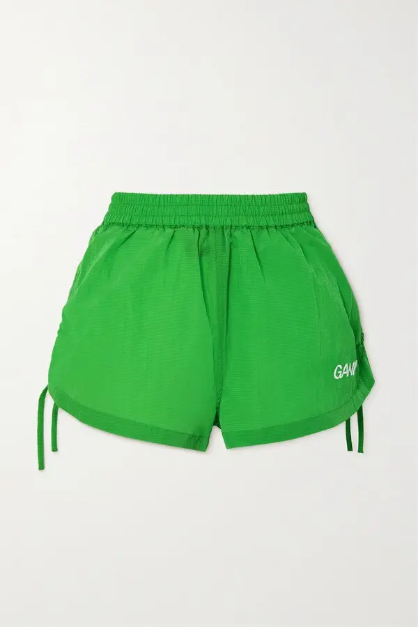 GANNI Printed Recycled-shell Shorts