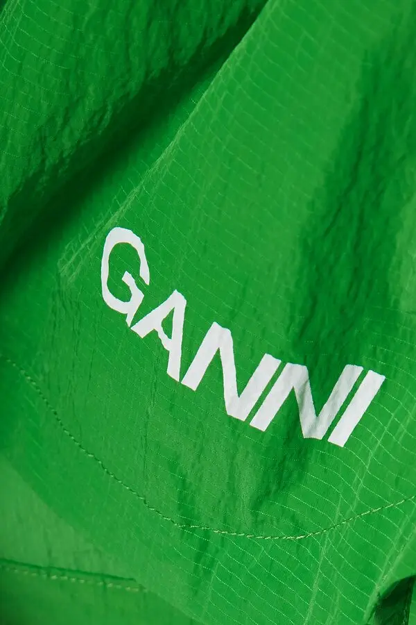 GANNI Printed Recycled-shell Shorts