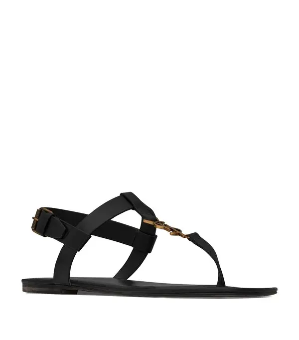 Saint Laurent Leather Cassandra Sandals
