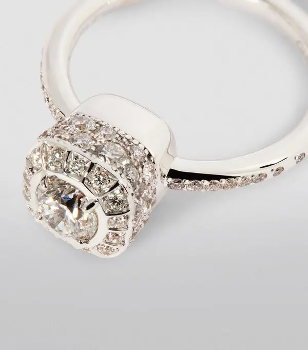 Pomellato Gold And Diamond Nudo Petit Ring - White