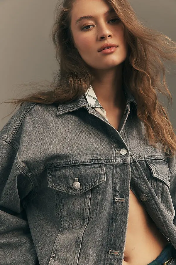 PILCRO The Weston Denim Boyfriend Jacket - Smoke Wash