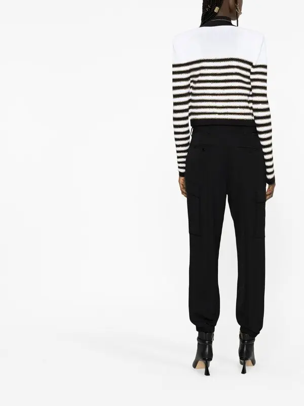 Balmain Striped Cropped Jacket