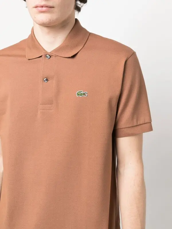 Lacoste Logo-patch Polo Shirt - Brown