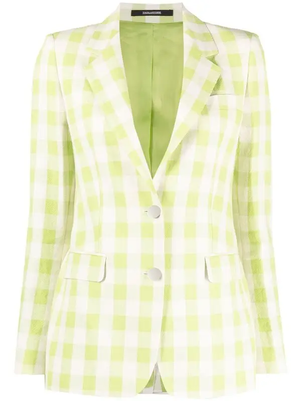 Tagliatore Check-print Single-breasted Blazer - Green