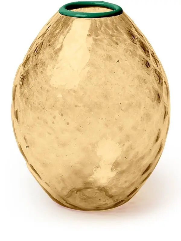 La DoubleJ Big Egg Contrast-trim Glass Vase - Gold